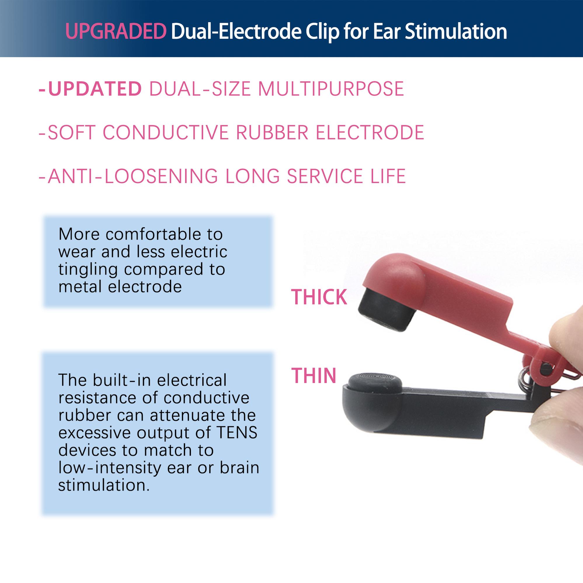 Ear Clip Double-Sided Electrodes for Vagus Nerve Wellness, Compatible ...